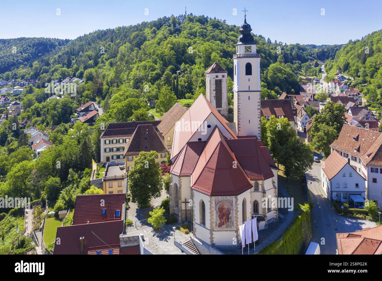 An image of an aerial view of the church of Horb south Germany Stock ...