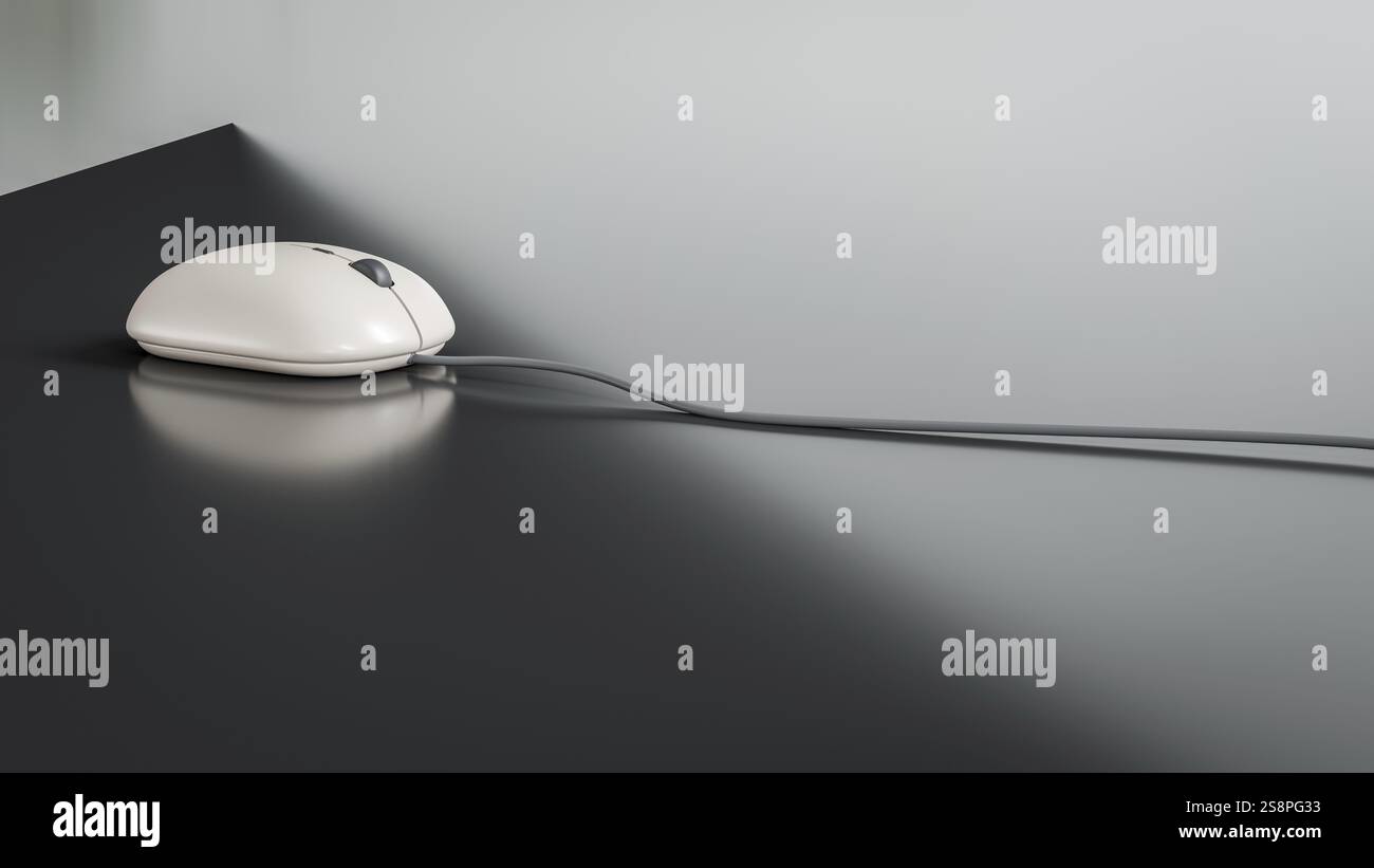 Typical computer mouse object background. 3D illustration Stock Photo ...