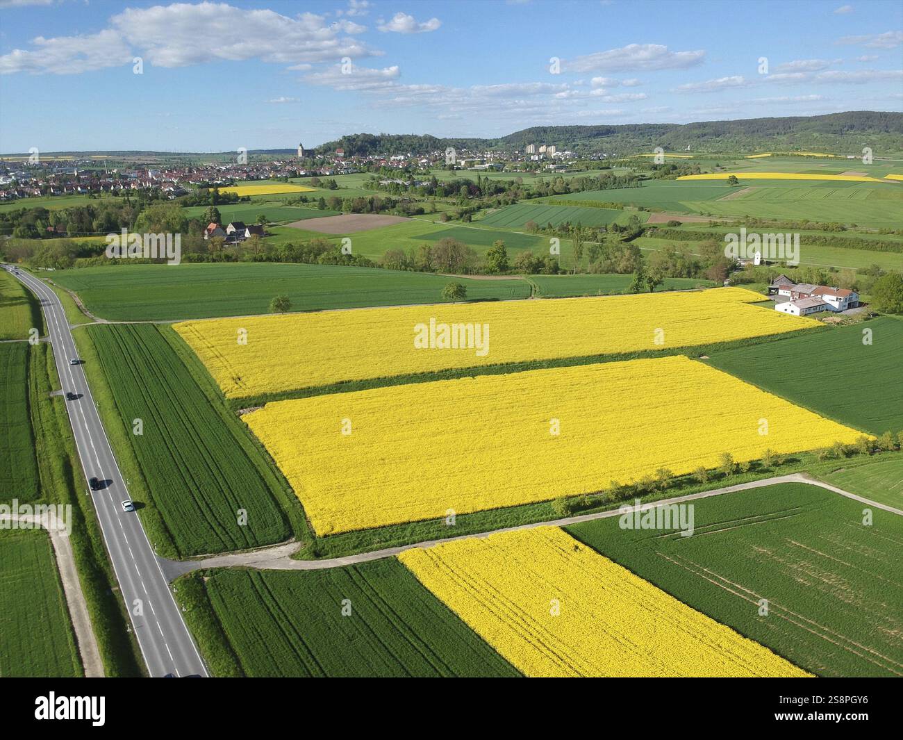 An image of a flight over some rape fields in south Germany near ...