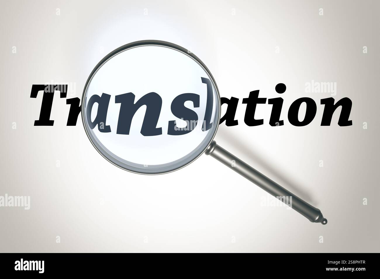 An image of a magnifying glass and the word Translation Stock Photo - Alamy