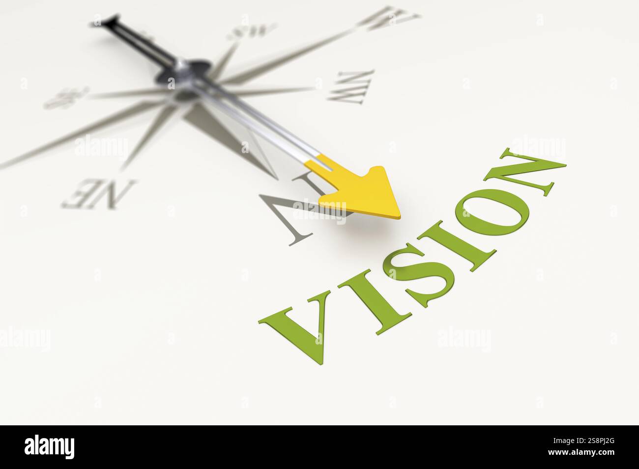 An image of a compass with the word vision Stock Photo - Alamy