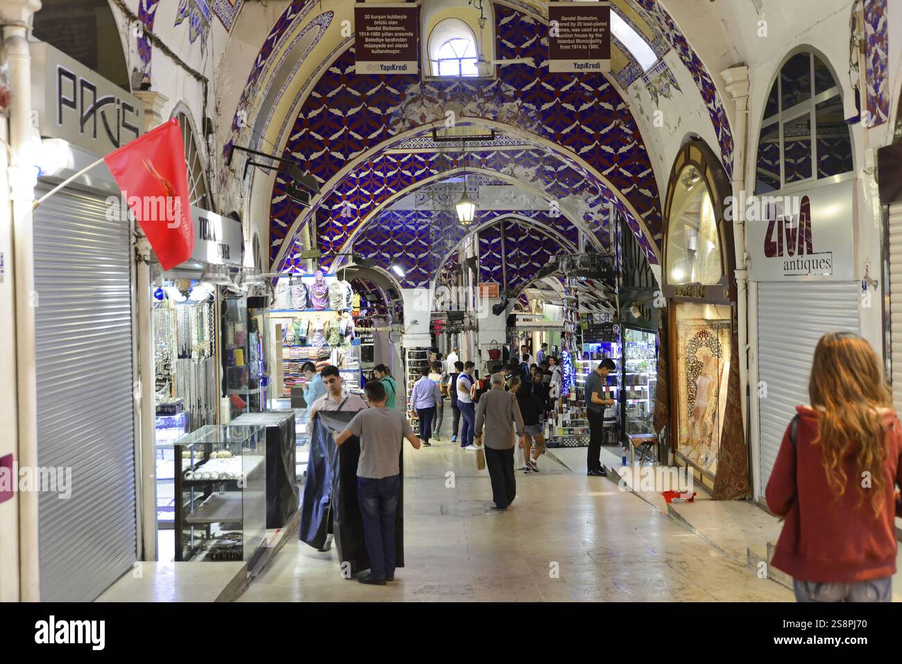 Grand Bazaar, Istanbul, Turkey, Asia, Shopping street of the bazaar ...