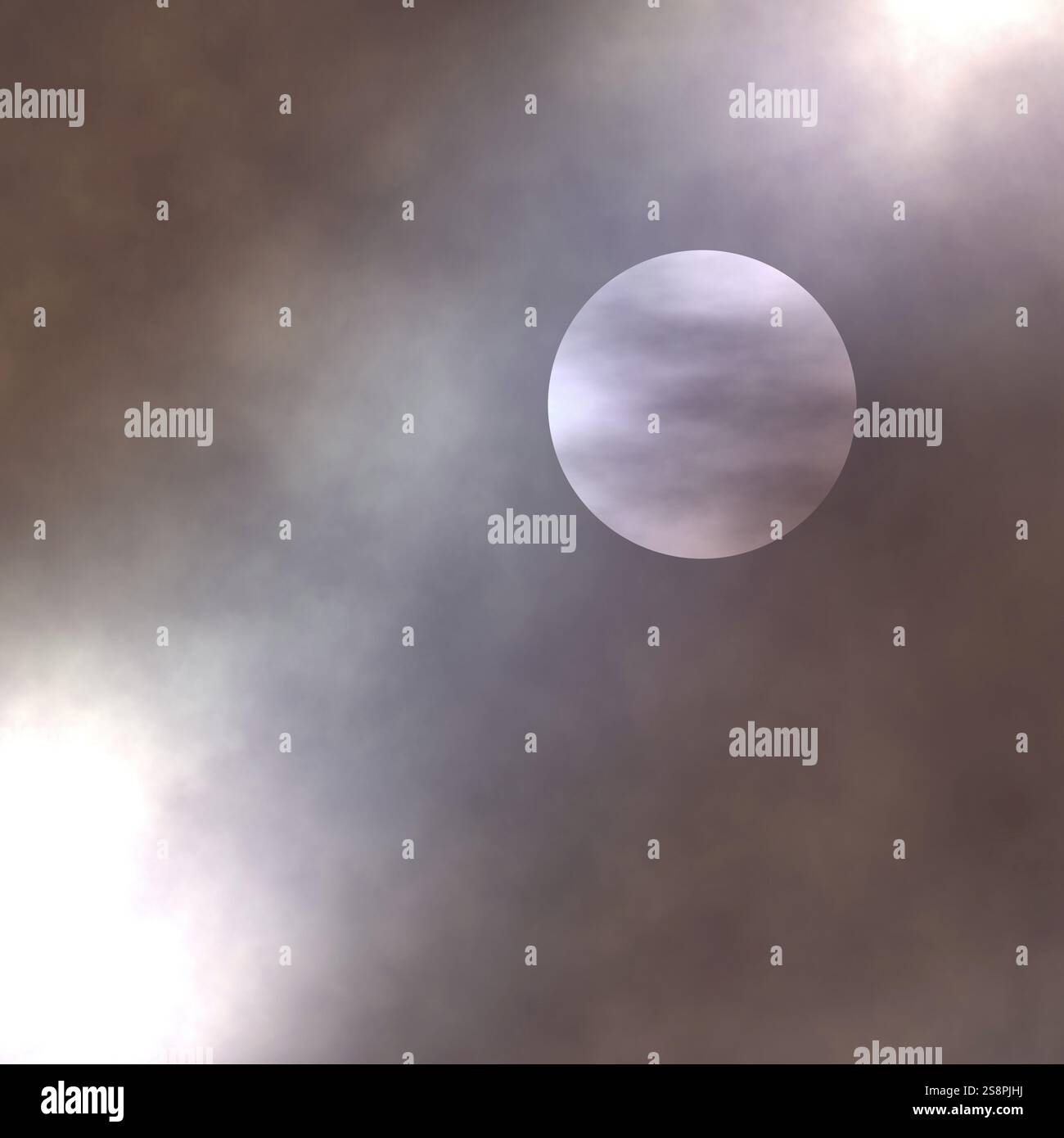 Pale moon clouds background illustration Stock Photo - Alamy
