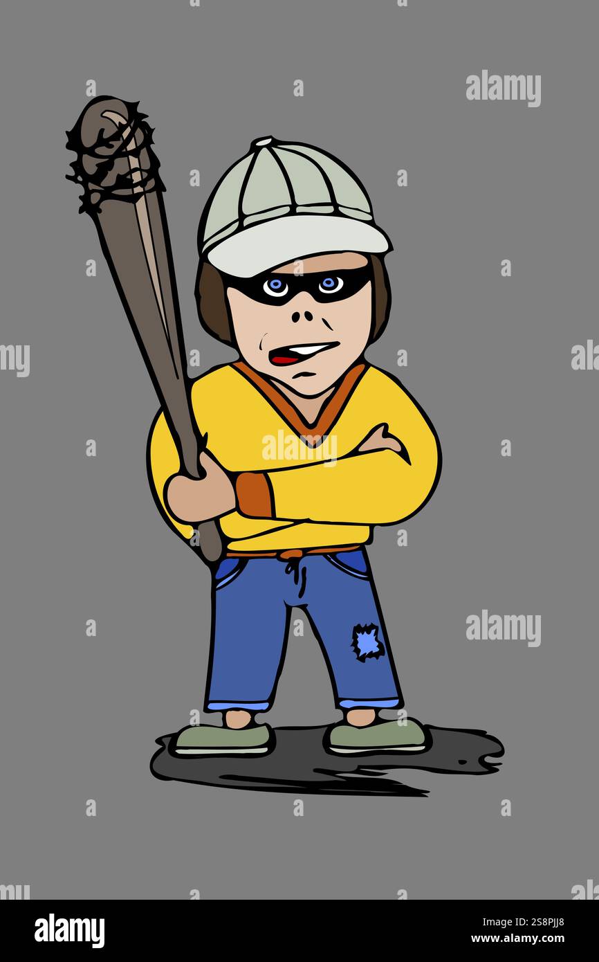 An illustration of a hooligan comic character Stock Photo - Alamy