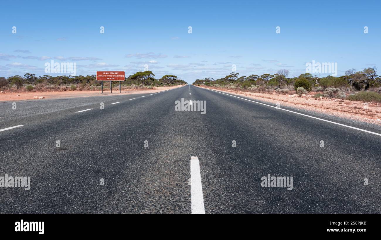 An image of the longest straight road in Australia Stock Photo - Alamy