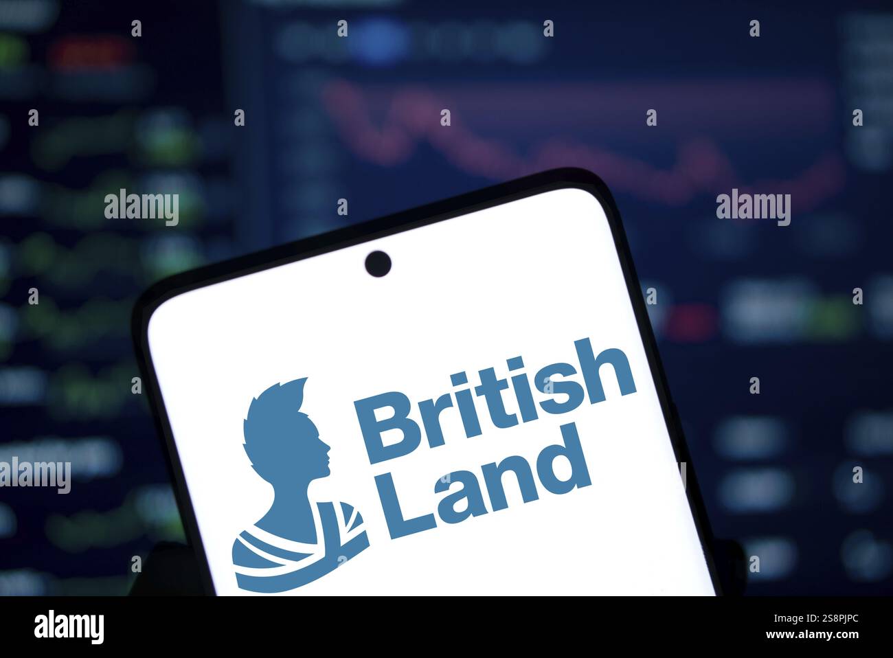 British land logo is displayed on smartphone. British Land is one of ...