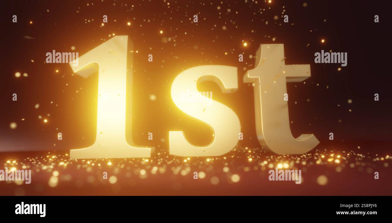 A number one place winner sign. 3D illustration Stock Photo - Alamy