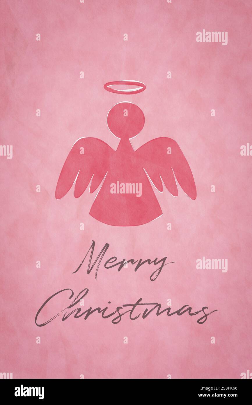 A simple angel pink watercolor digital painting illustration Stock ...