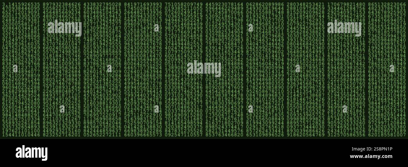An illustration of the number of pi as a background Stock Photo - Alamy