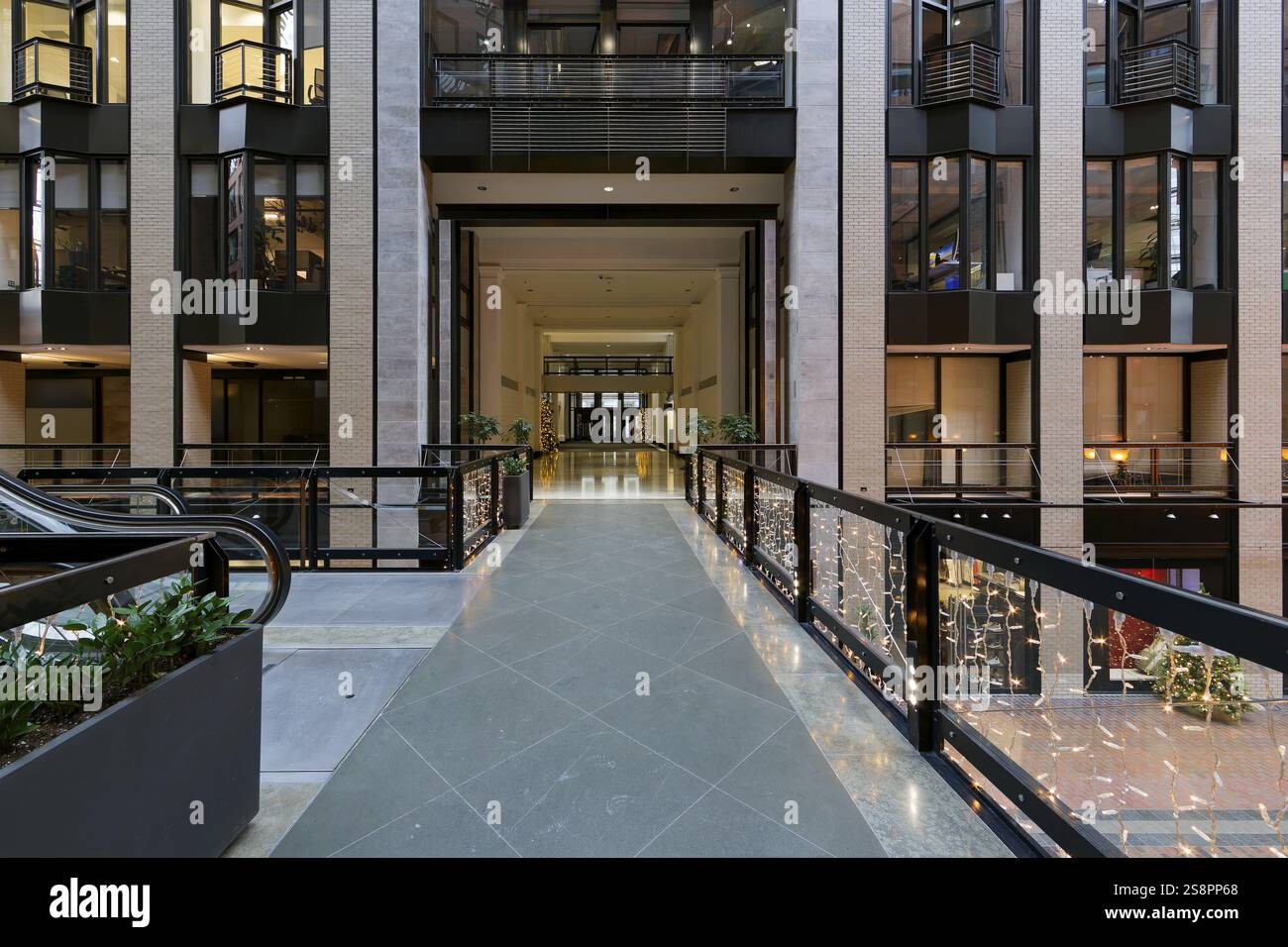 Architecture, festive illumination in the World Trade Centre, Montreal ...