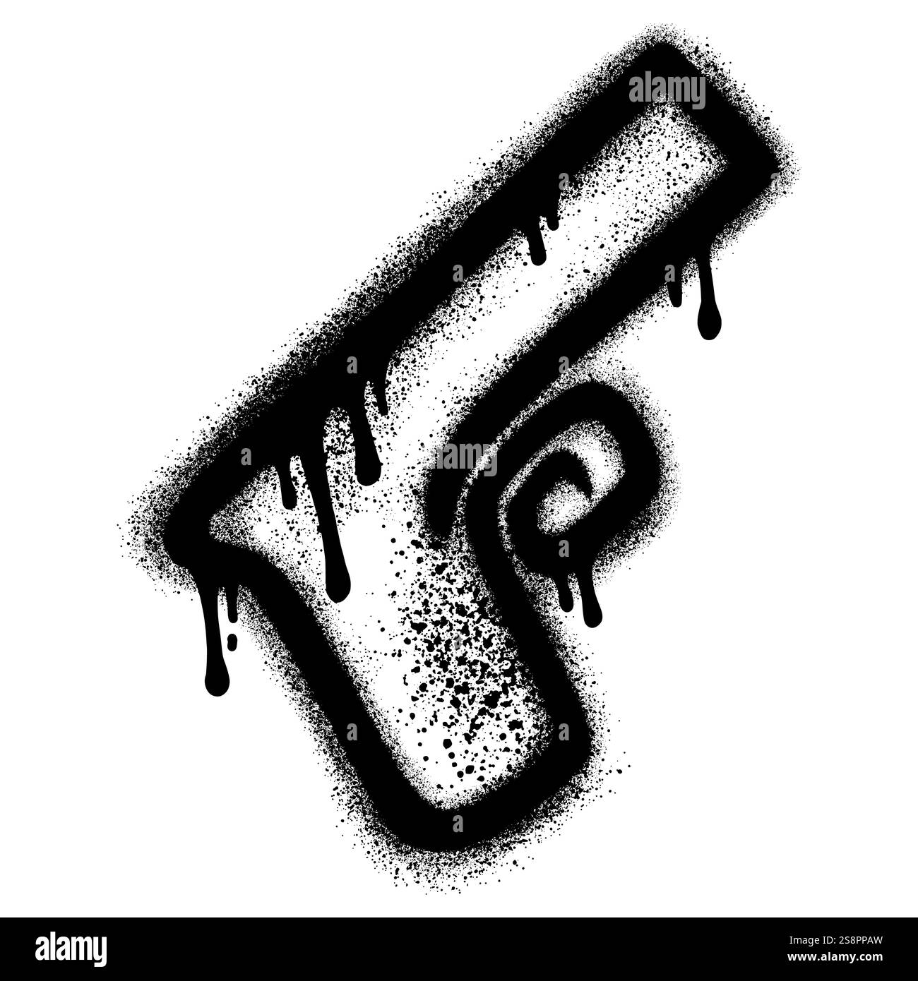 Spray Painted Graffiti gun icon Sprayed isolated with a white ...