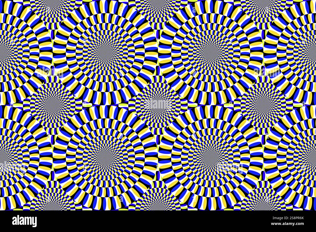 An illustration of an optical Illusion moving circles seamless ...