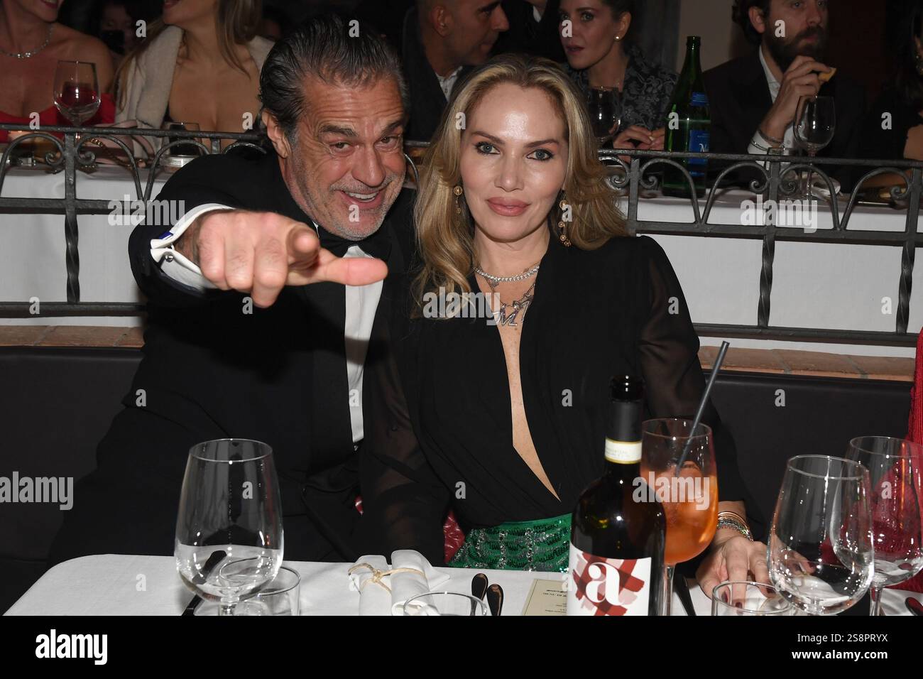 CAPRI, Edoardo Costa,Christina Estrada : attends the Party Anema e Core ...