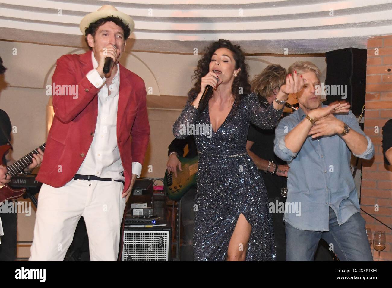 CAPRI, Raffaella Fico,Clayton Norcross,Gianluigi Lembo : attends the Party Anema e Core, Capri ...