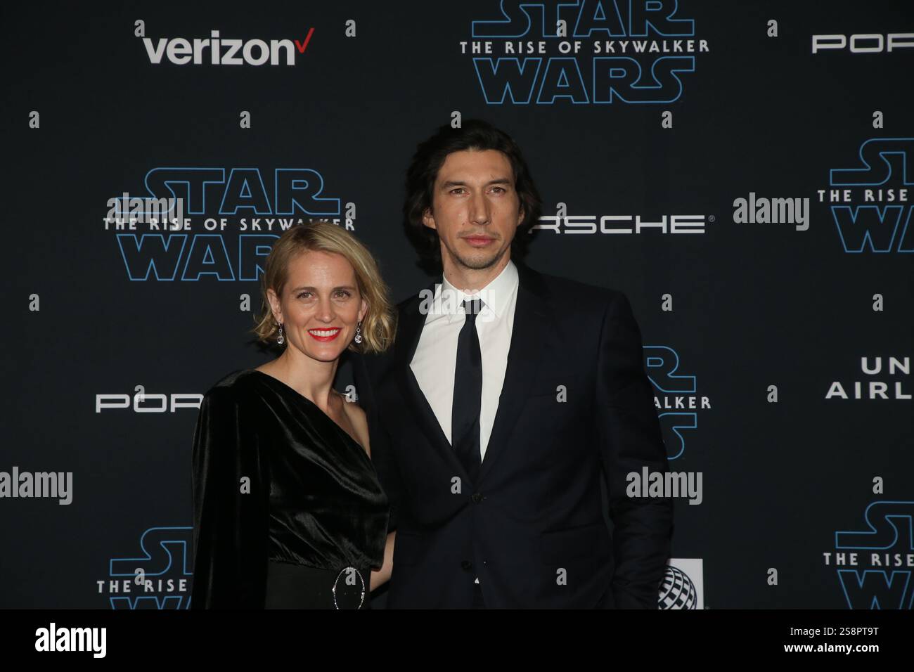 Joanne Tucker, Adam Driver attend the premiere of Disney's "Star Wars ...