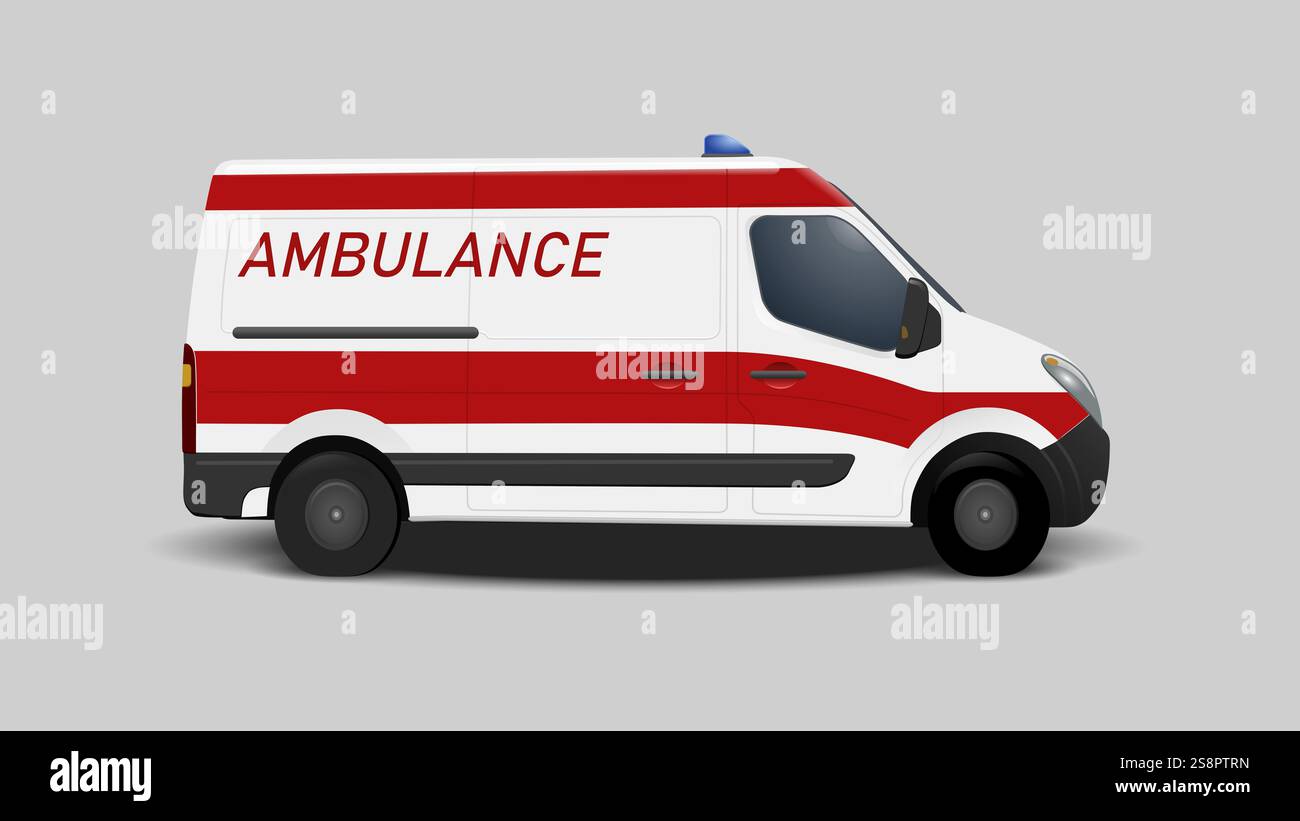 An illustration of a typical ambulance car transportation aid Stock ...