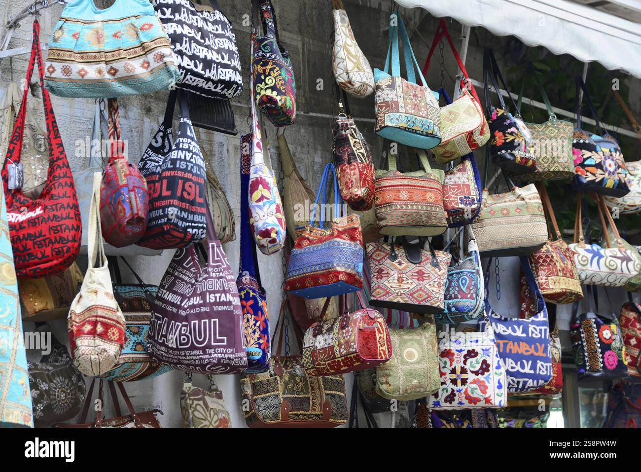 Grand Bazaar, Istanbul, Turkey, Asia, Colourful traditional bags in ...