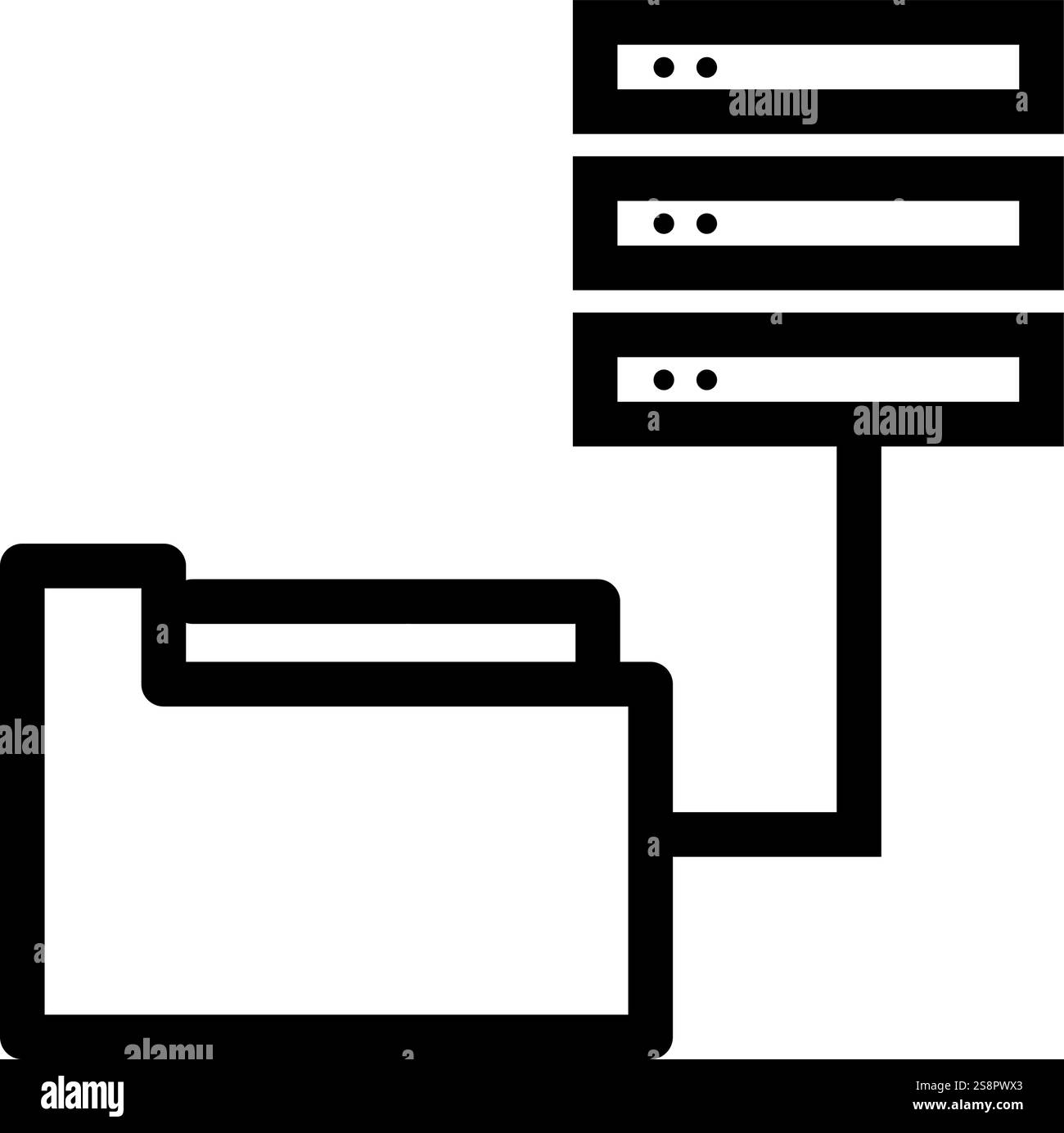 Data Access from Folders icon vector. Suitable for mobile apps, web ...