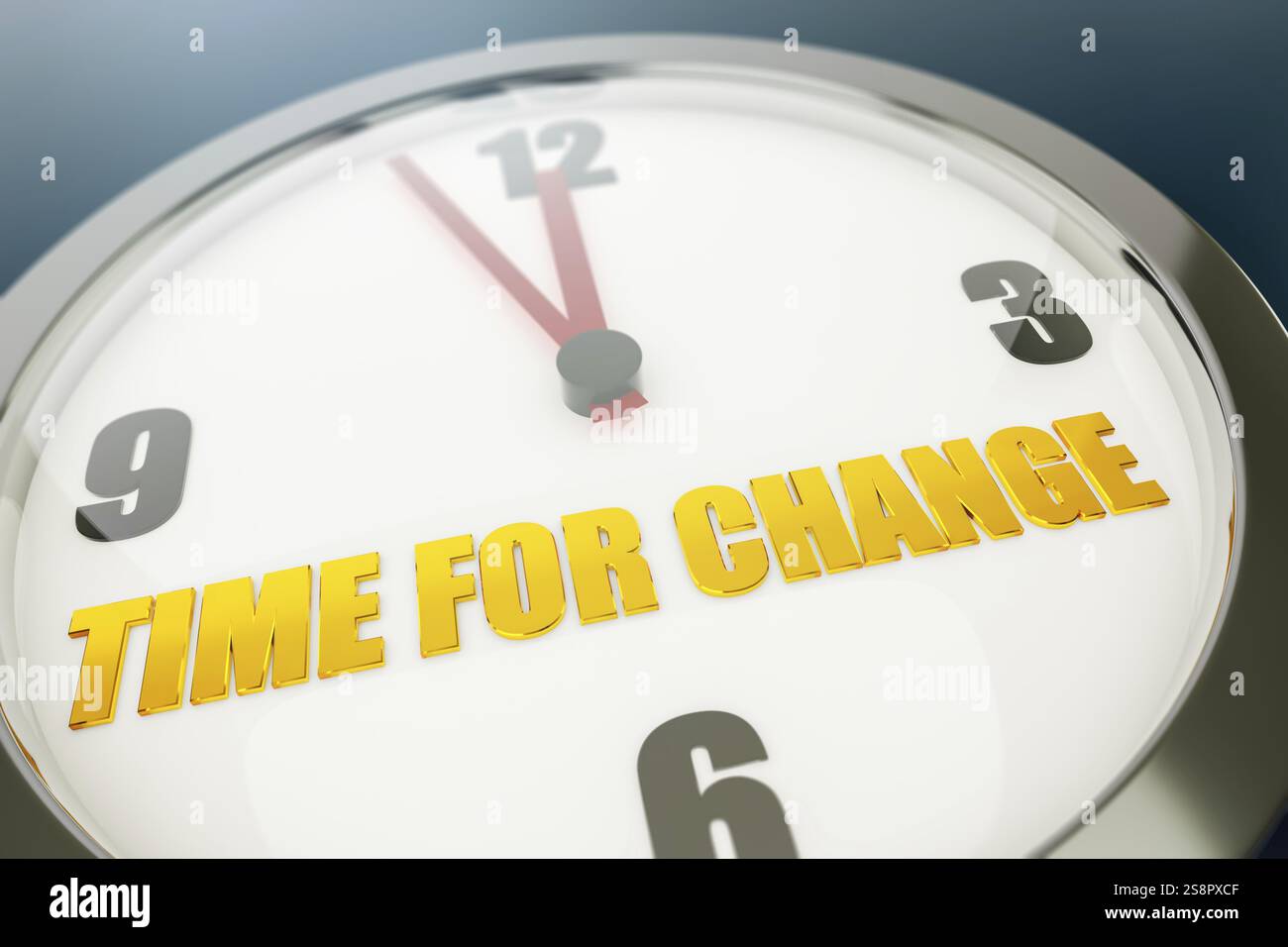 Clock with text time for change 3D illustration Stock Photo - Alamy