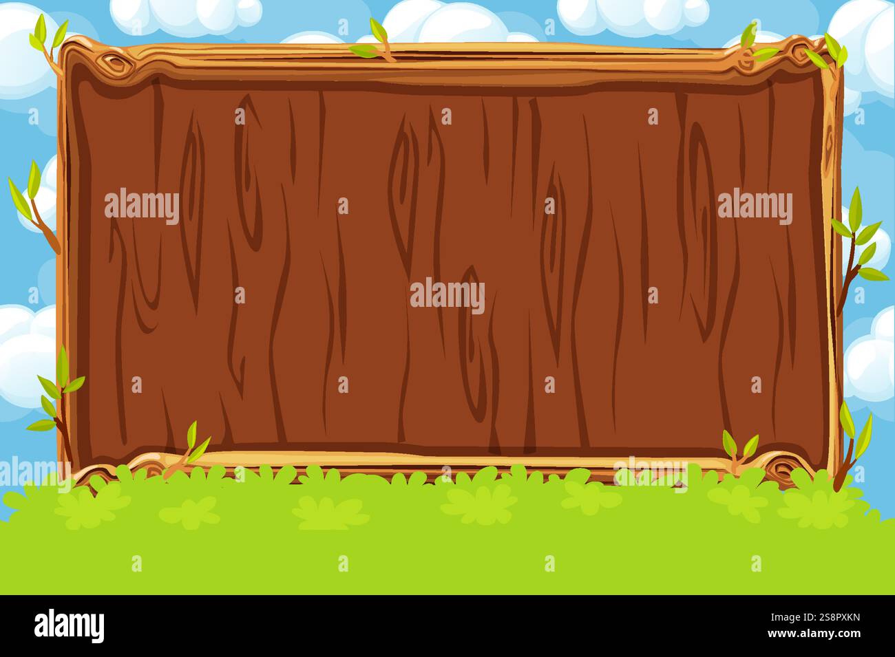 Wooden board for game UI. Background or screen for your game ...