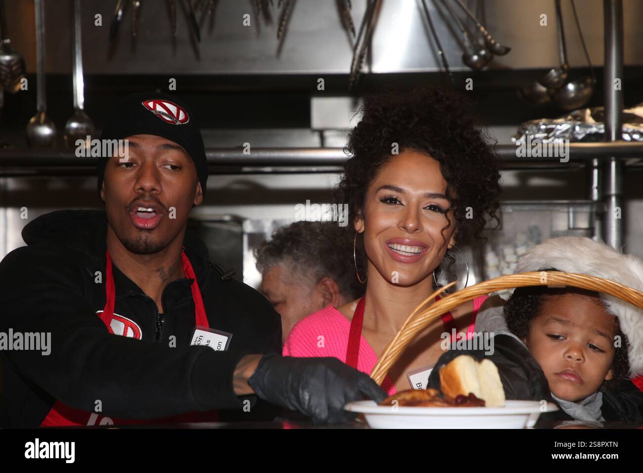 Nick Cannon, Golden Cannon, Brittany Bell at the Los Angeles Mission ...