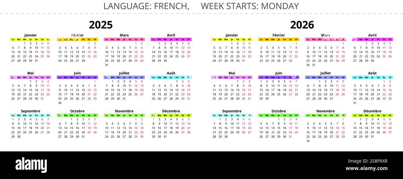 Calendrier 2025 Cut Out Stock Images & Pictures - Alamy