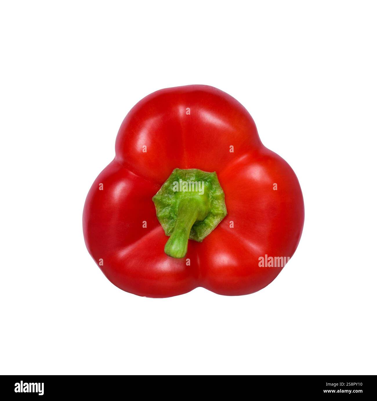 Red bell pepper top isolated cutout on white Stock Photo - Alamy