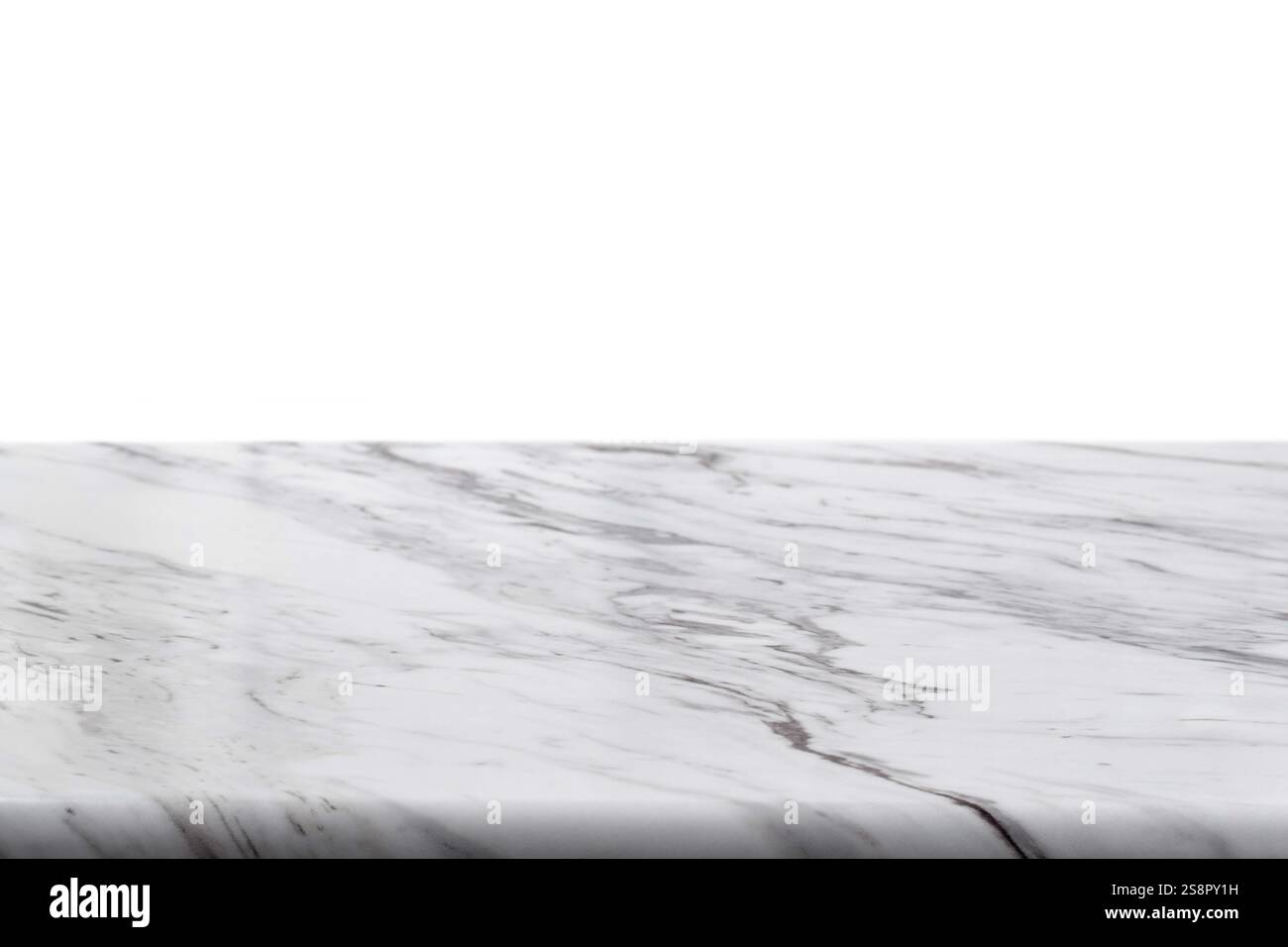 Empty white and grey marble table counter surface for product display ...