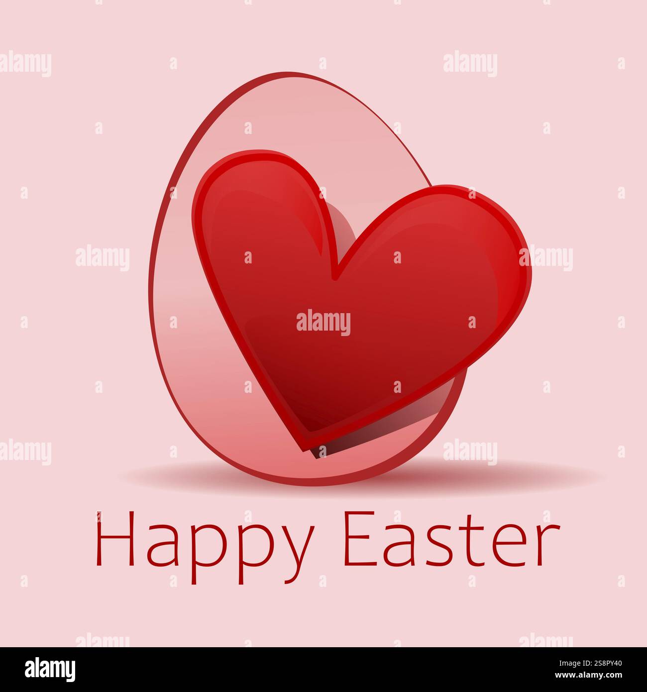An illustration of a red heart happy easter egg Stock Photo - Alamy