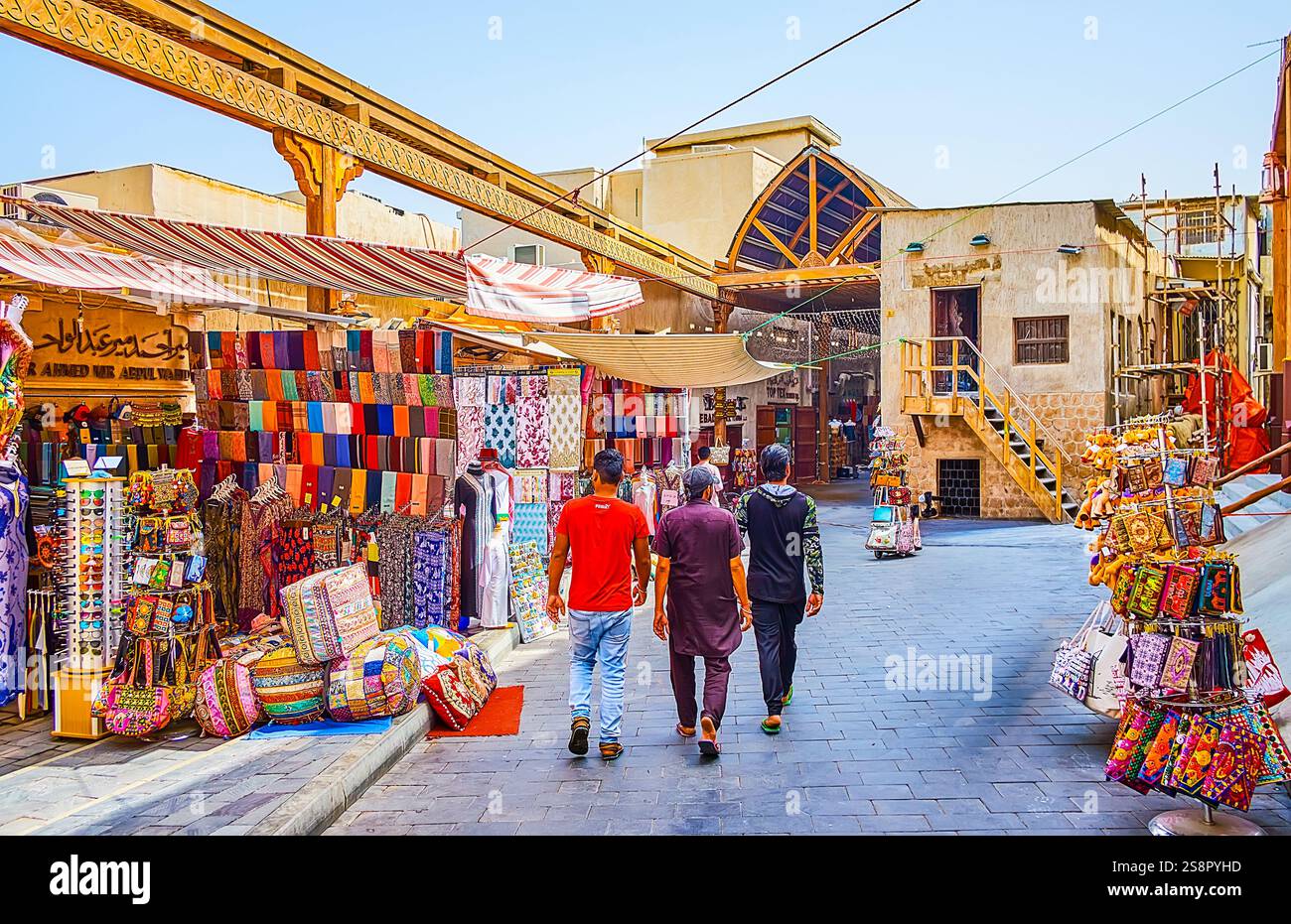 DUBAI, UAE - MARCH 2, 2020: Bur Dubai Grand Souq is old-style market ...