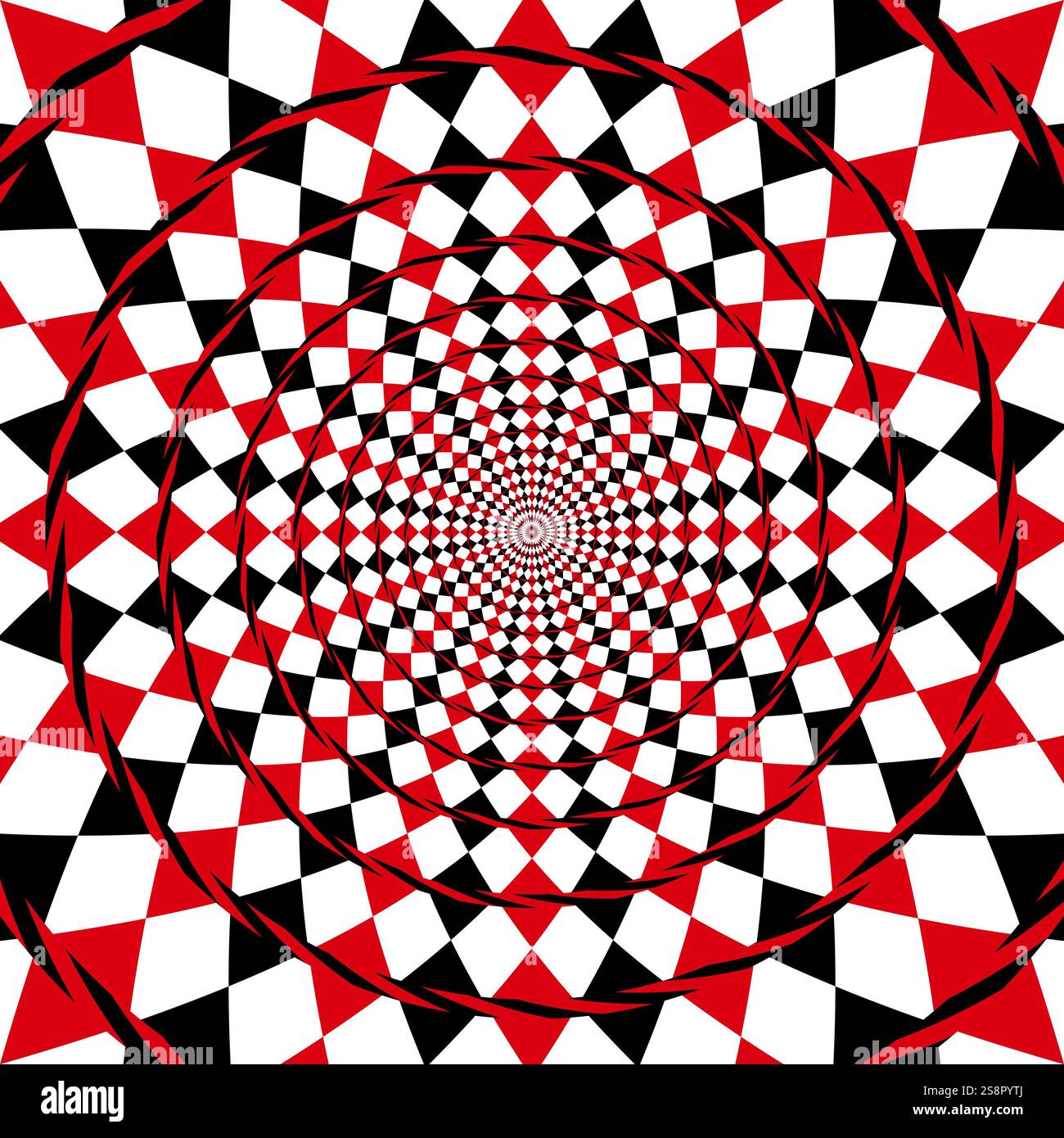 An illustration of an optical illusion fake spiral background Stock ...