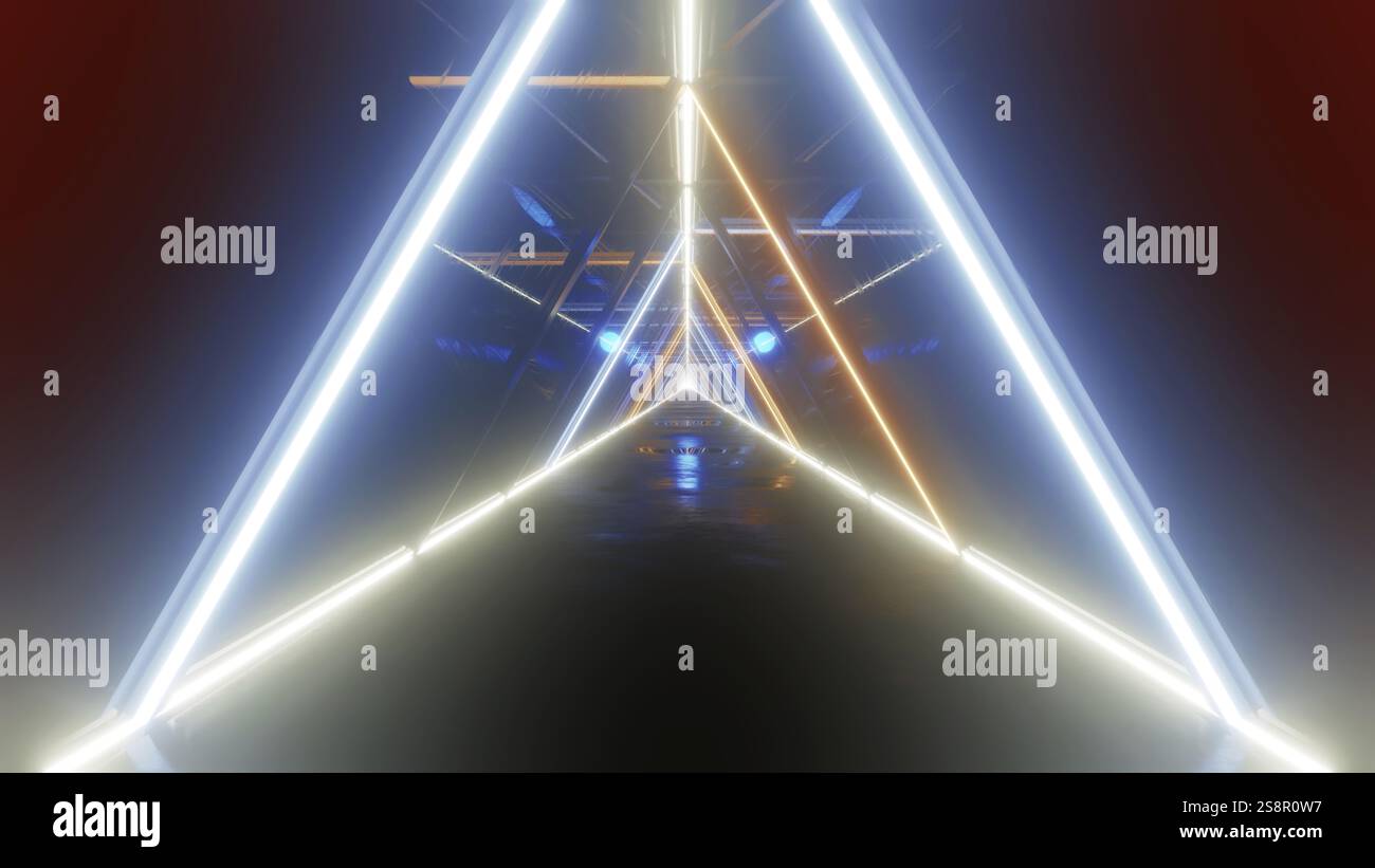 A stylish science fiction tunnel 3D illustration Stock Photo - Alamy