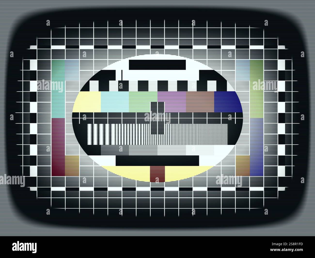 An illustration of a television test picture with scan lines Stock ...