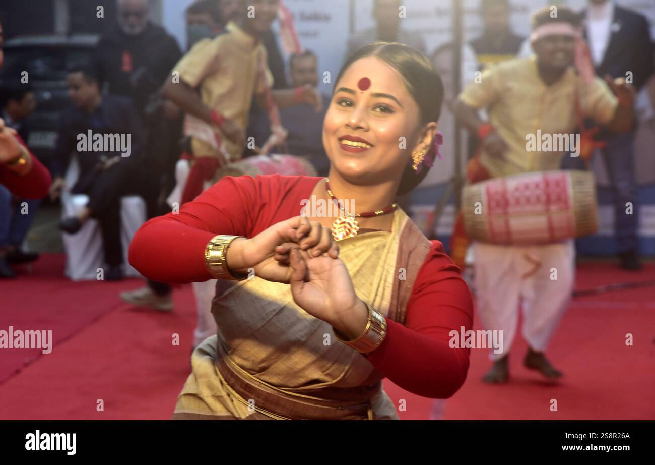January 23, 2025, Guwahati, Guwahati, India: Assamese girls perform ...
