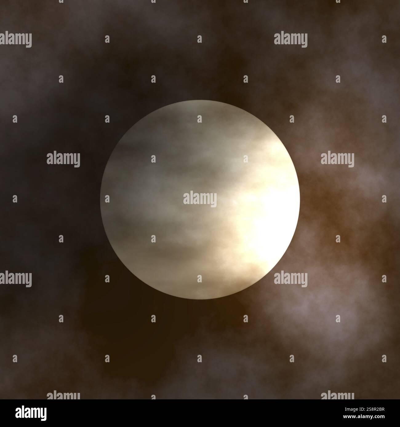 Pale moon clouds background illustration Stock Photo - Alamy