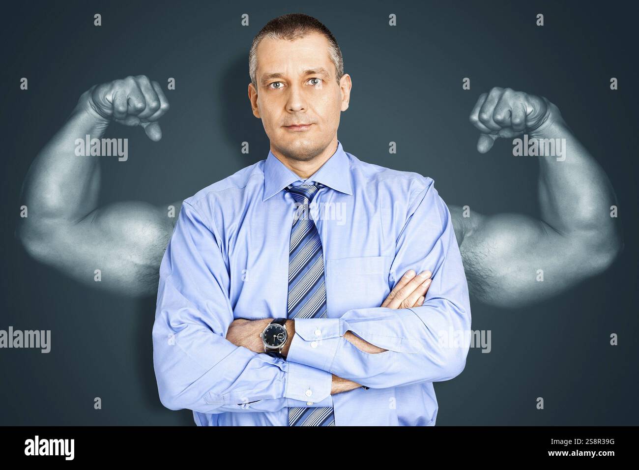 An image of a handsome business man and muscles Stock Photo - Alamy