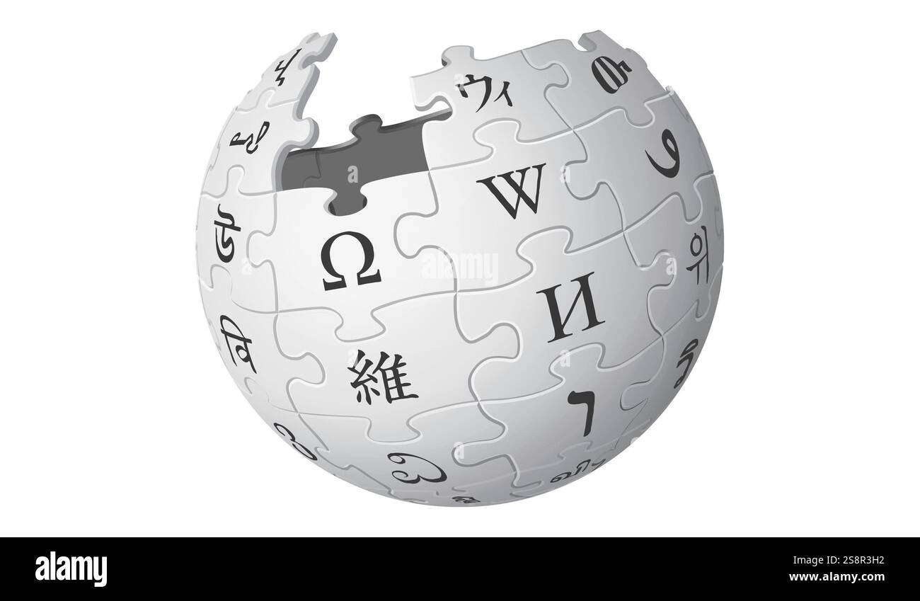 Wikipedia logo 20031, Internet, Historical logo of 0031 Stock Photo - Alamy