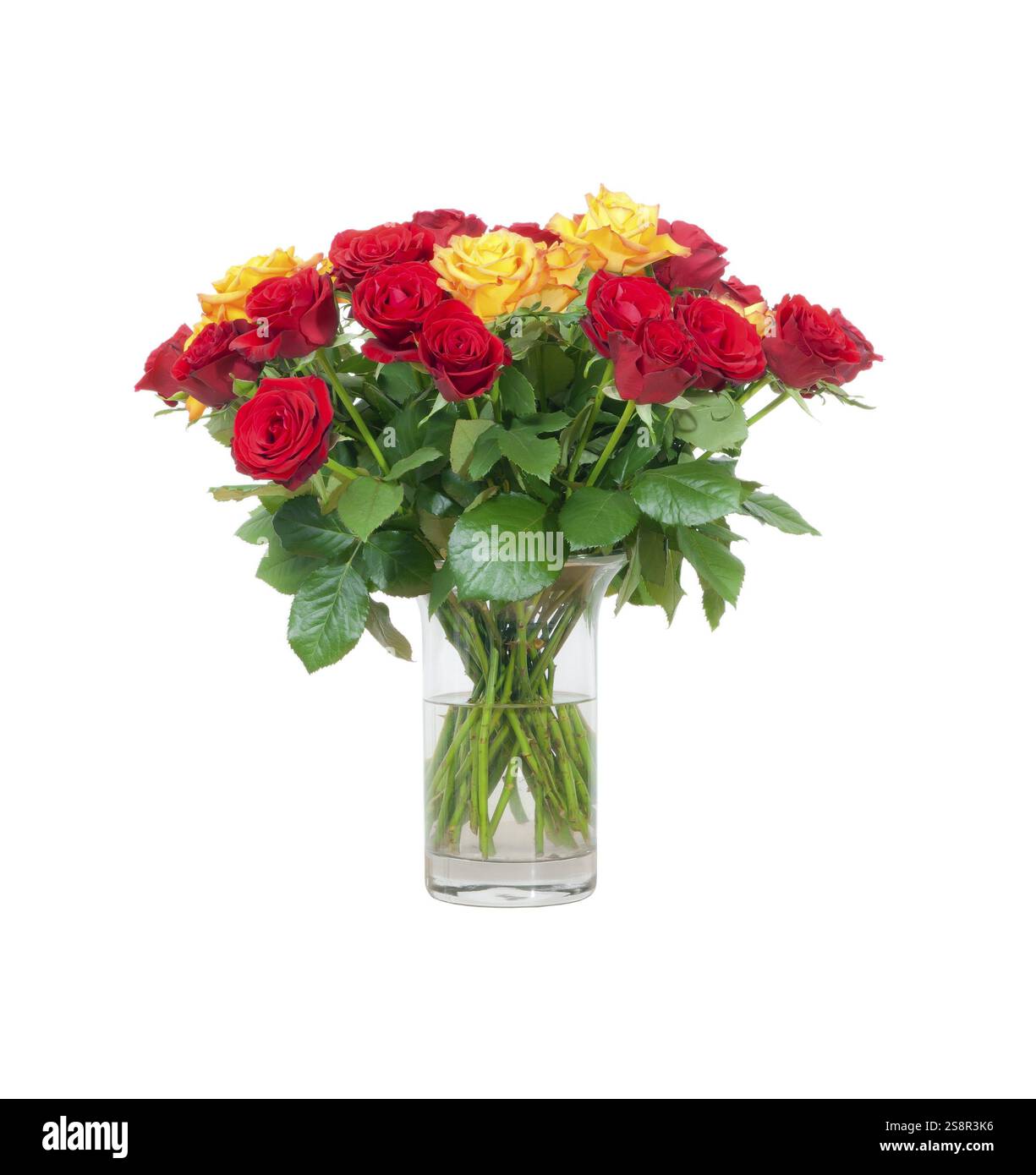 An image of a nice bouquet yellow and red roses Stock Photo - Alamy