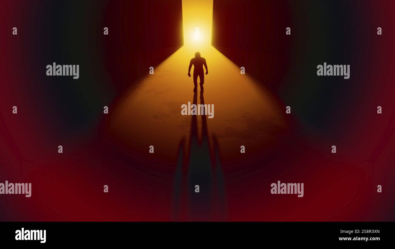 A stranger man walks in 3D illustration Stock Photo - Alamy