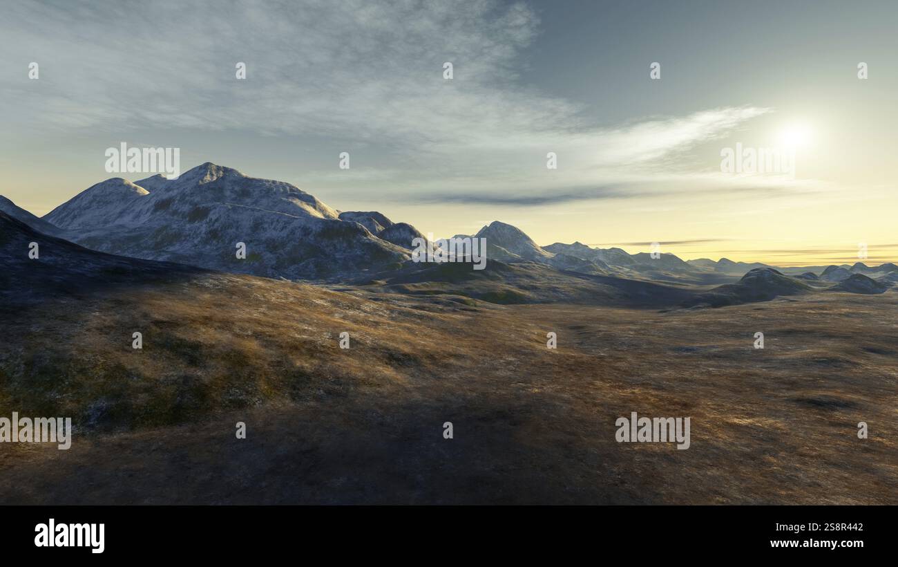 A fantasy landscape scenery without vegetation 3d illustration Stock ...