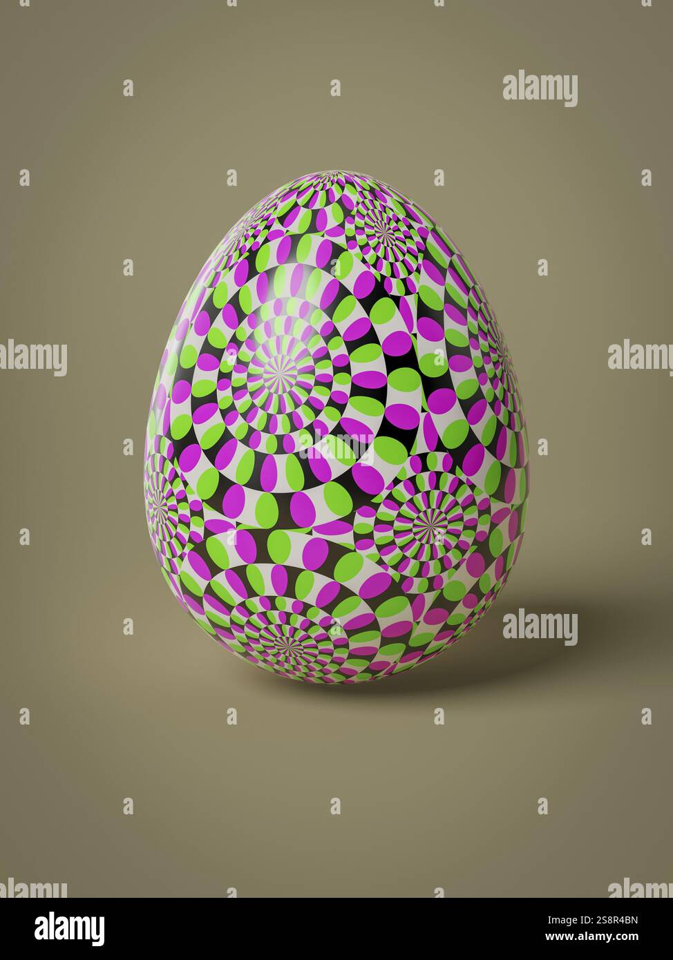 A egg with optical illusion movement pattern isolated 3D illustration Stock Photo - Alamy