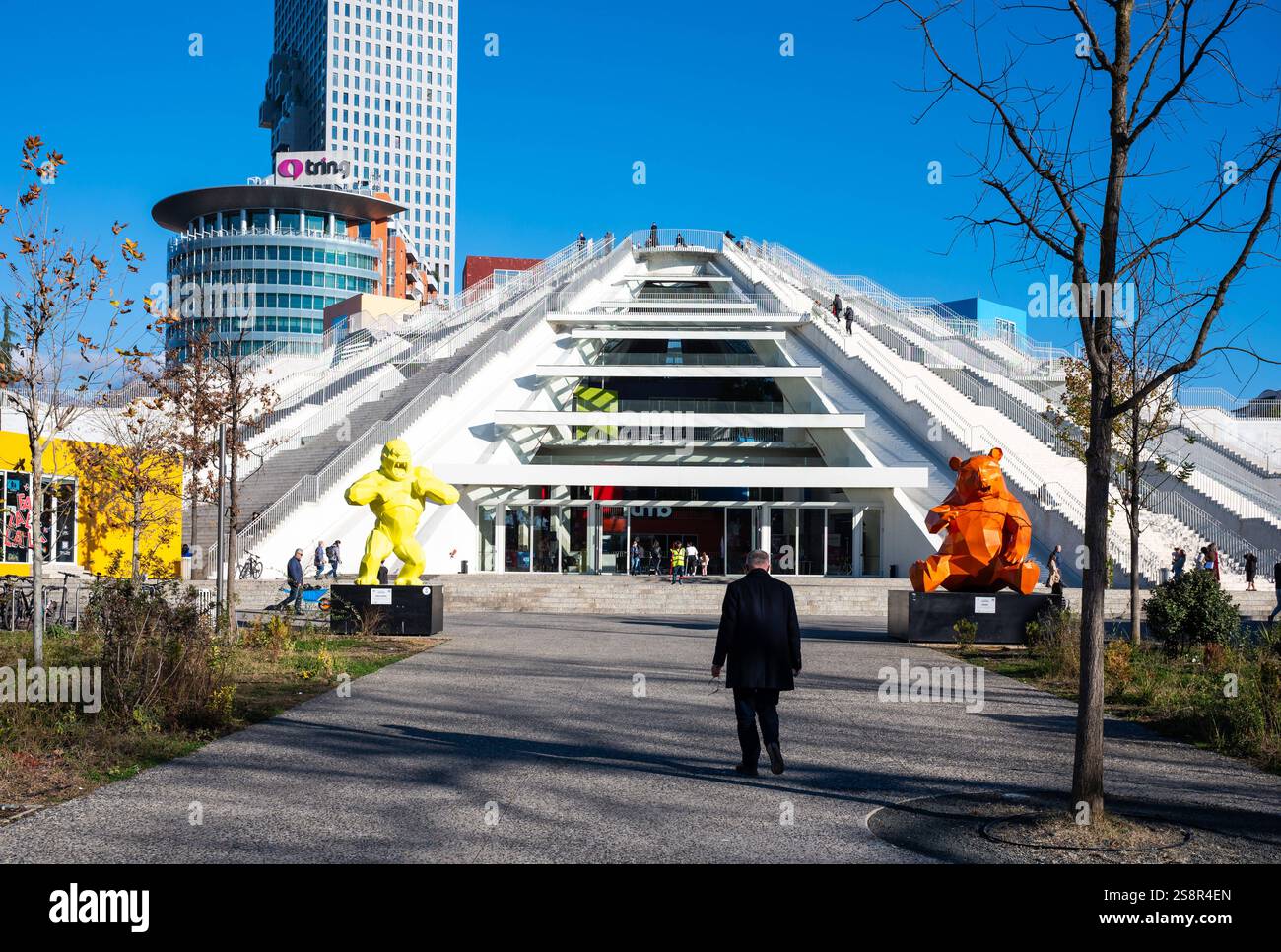 The Pyramid of Tirana. A contemporary communism style and era building ...