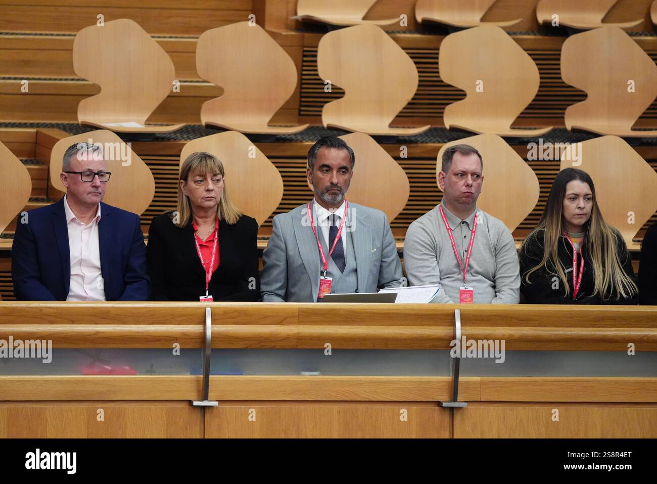 The parents of Katie Allan, Linda and Stuart Allan (left) with lawyer ...