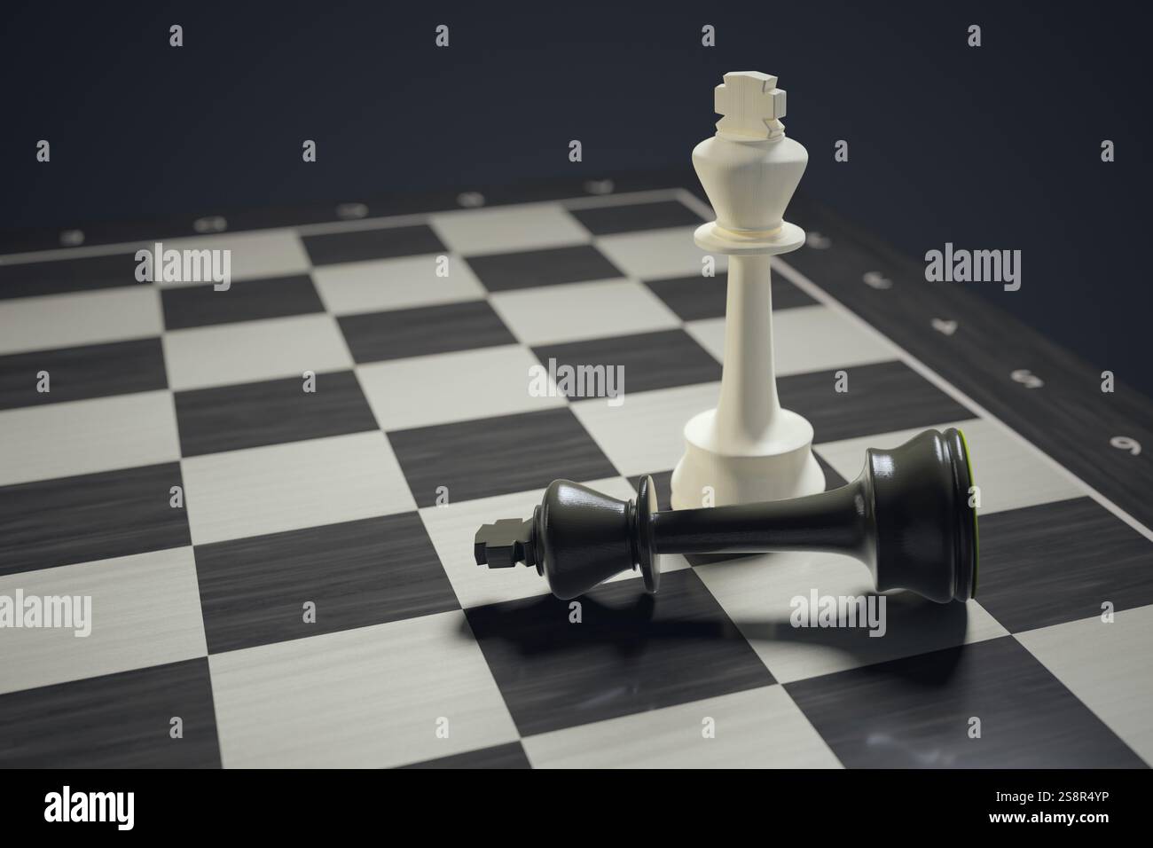 Chess two kings checkmate 3D illustration Stock Photo - Alamy