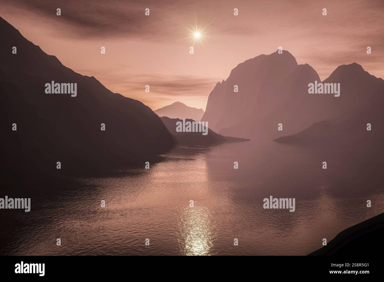 A fantasy landscape scenery without vegetation 3d illustration Stock ...