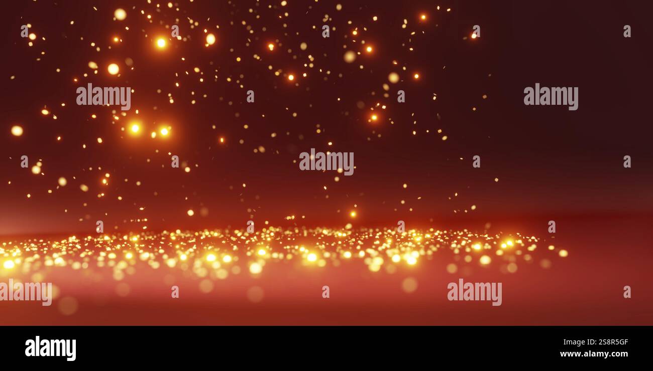 A red sparking glitter background. 3D illustration Stock Photo - Alamy