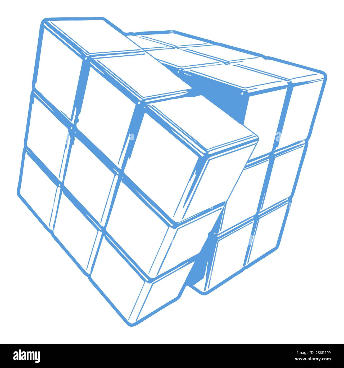 Game cube puzzle solution symbol turquoise illustration Stock Photo - Alamy