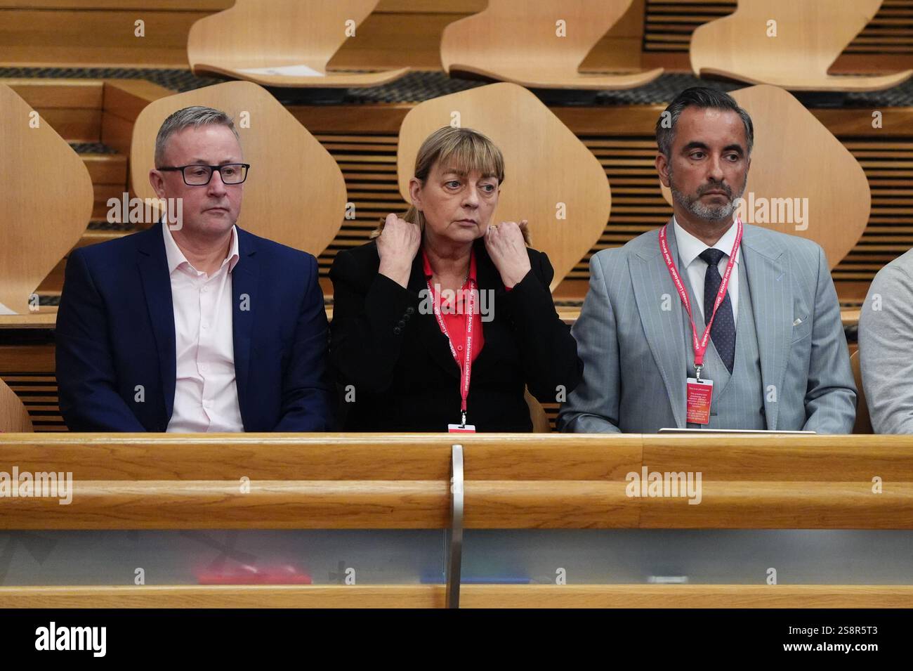 The parents of Katie Allan, Linda and Stuart Allan (left) with lawyer ...
