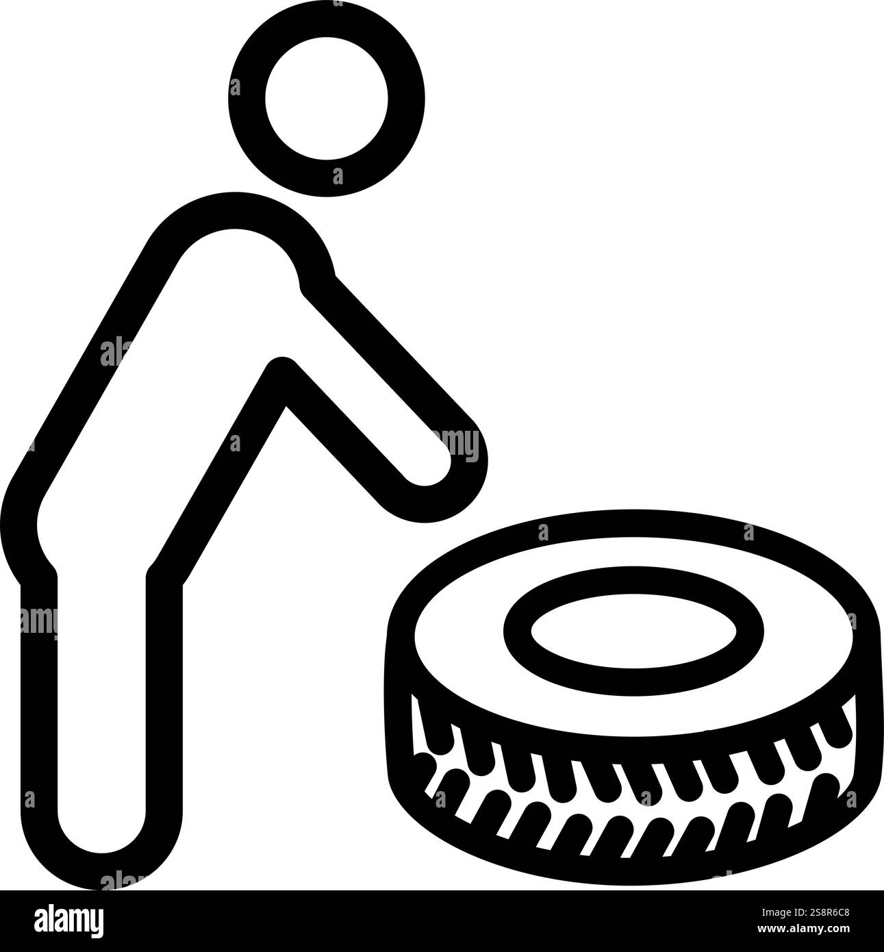 Fixing punctured tyre Stock Vector Images - Alamy