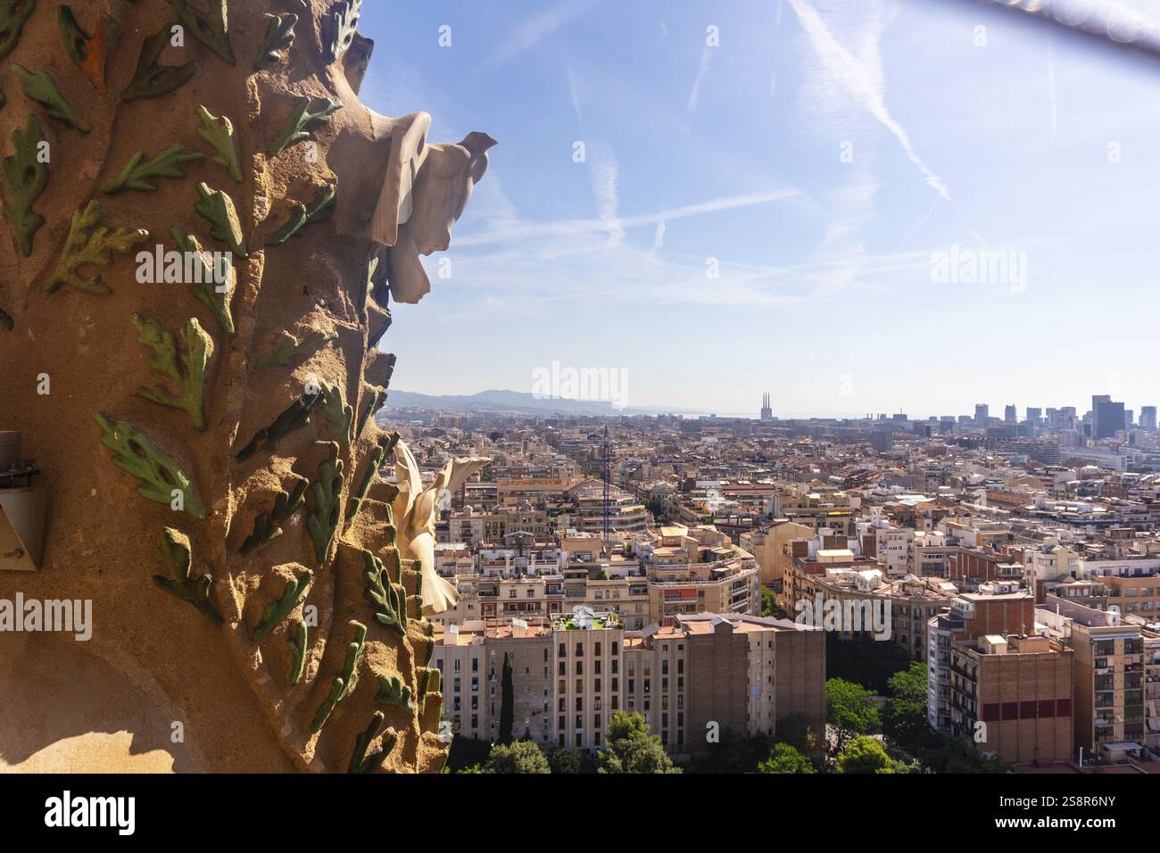 Panoramic view of barcelona showcasing urban skyline from sagrada ...